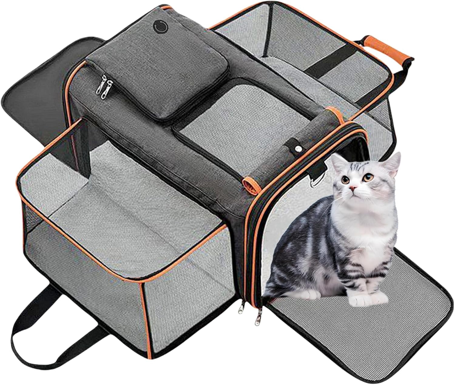 Cat, Dog Carrier for Pets Up to 20 Lbs,Sides Expandable Pet Carrier Bag ...