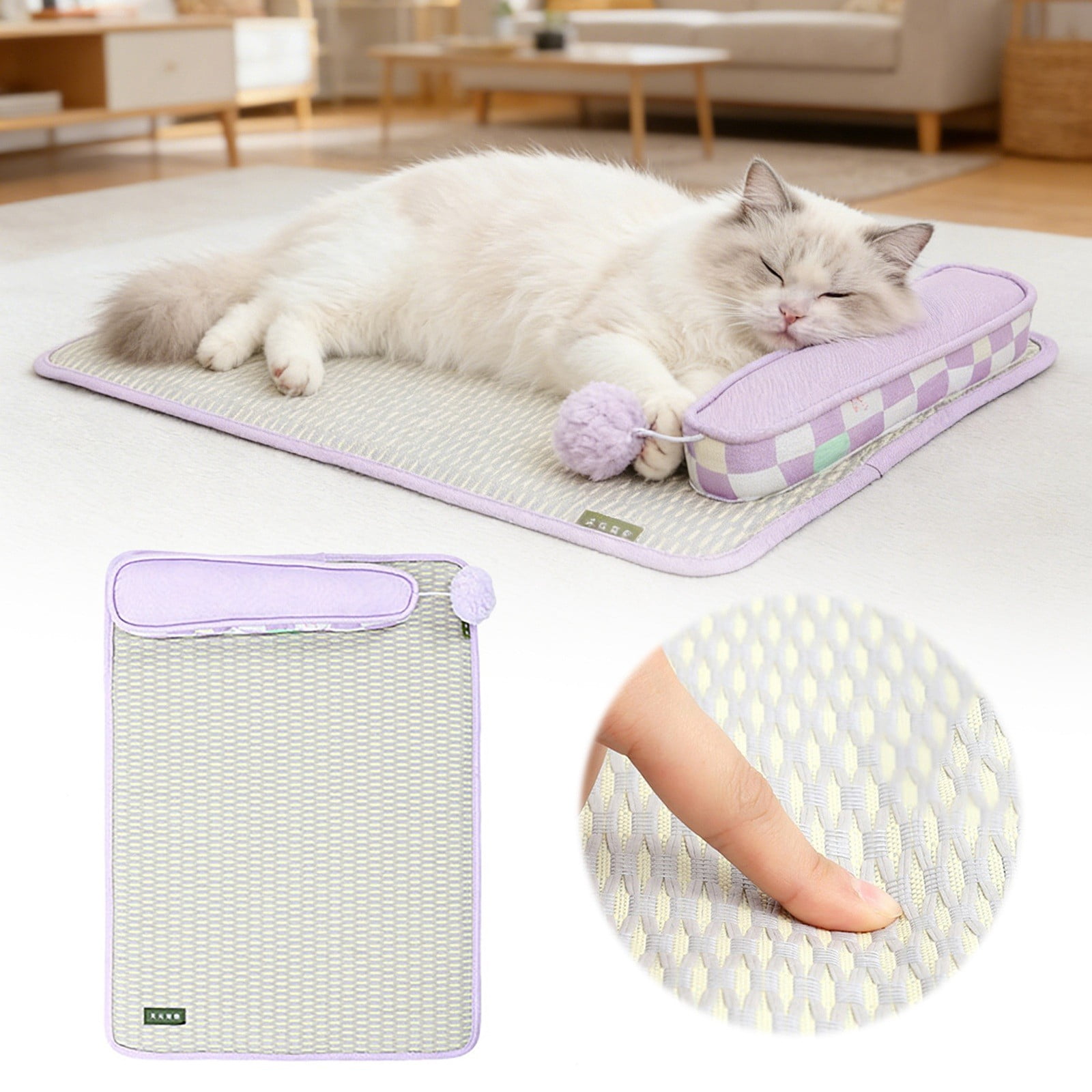Cat And Dog Cooling Mat - Heat Dissipation Rest Pad, Soft Plush Pet Bed ...
