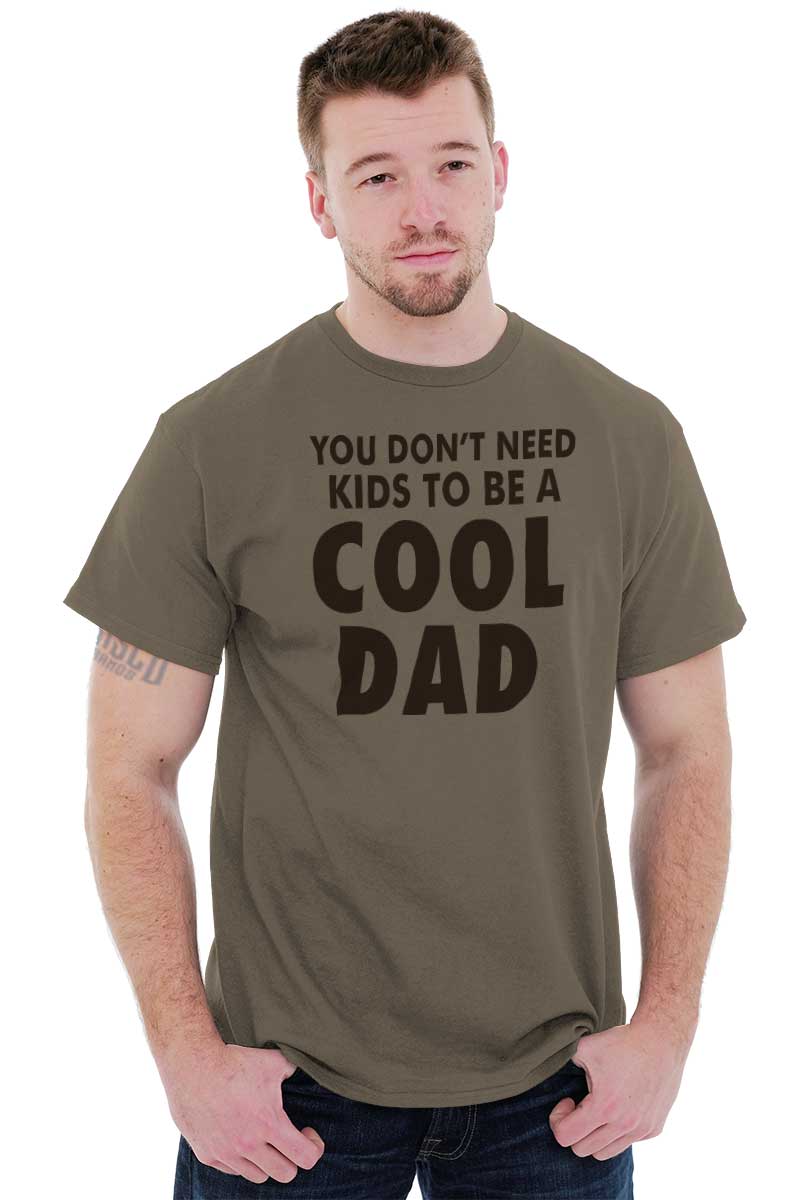 Cat Dog Dad Dont Need Kids to be Cool Men's Graphic T Shirt Tees Brisco ...