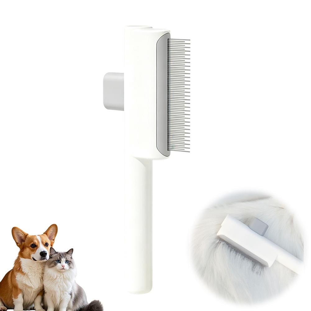 Cat & Dog Flea Brush with One-Click Release Button, Stainless Steel ...