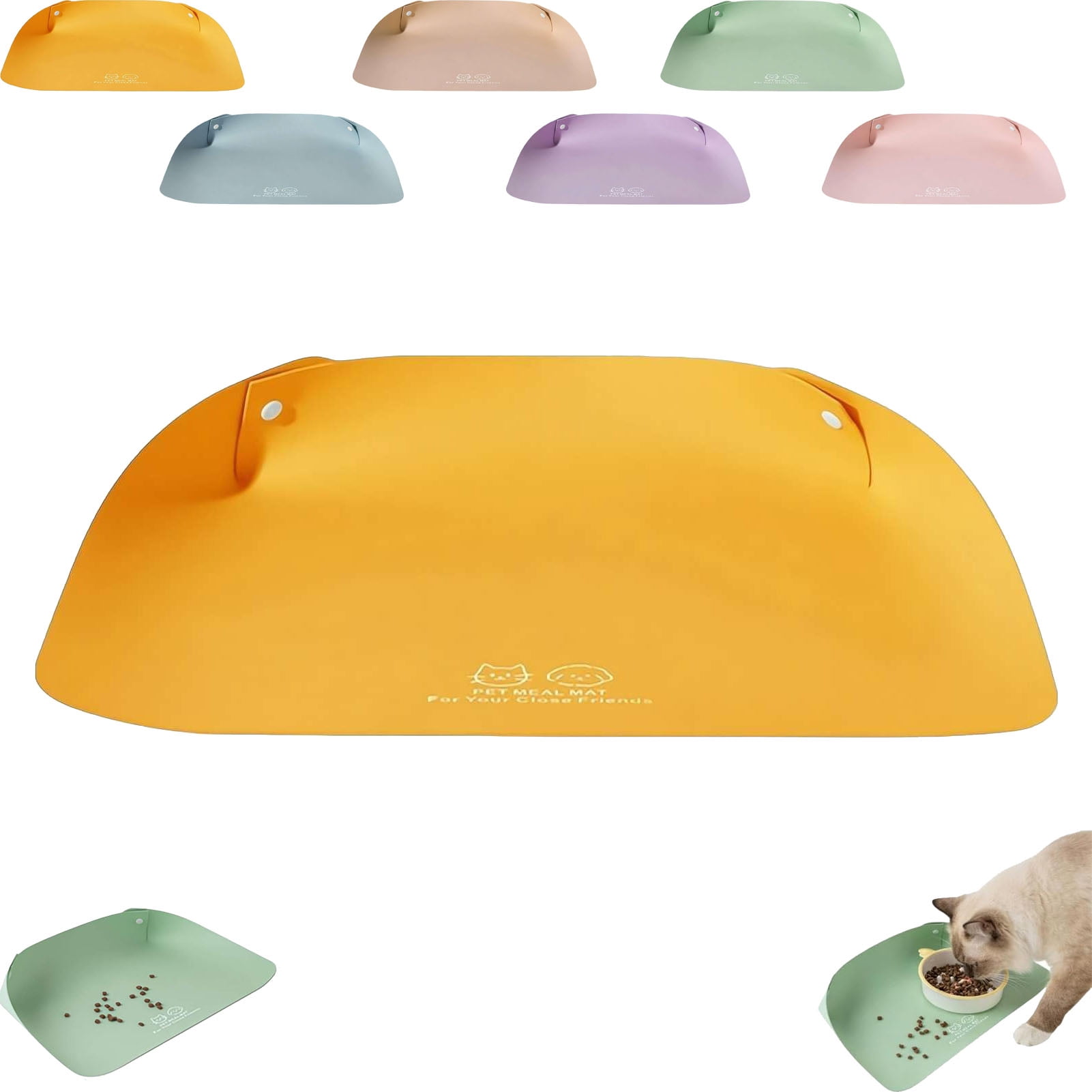 Cat Dog Food Mat, Waterproof Non Slip Leather Pet Feeding Mat for Cats ...