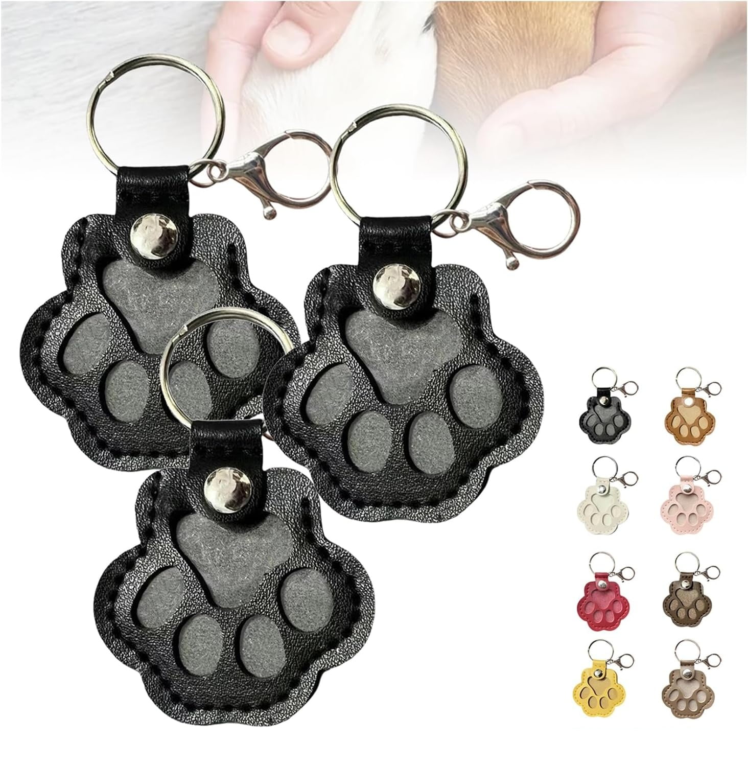 Cat & Dog Hair Keychains, Memorial Gift For Pet Lovers,Paw Shaped ...