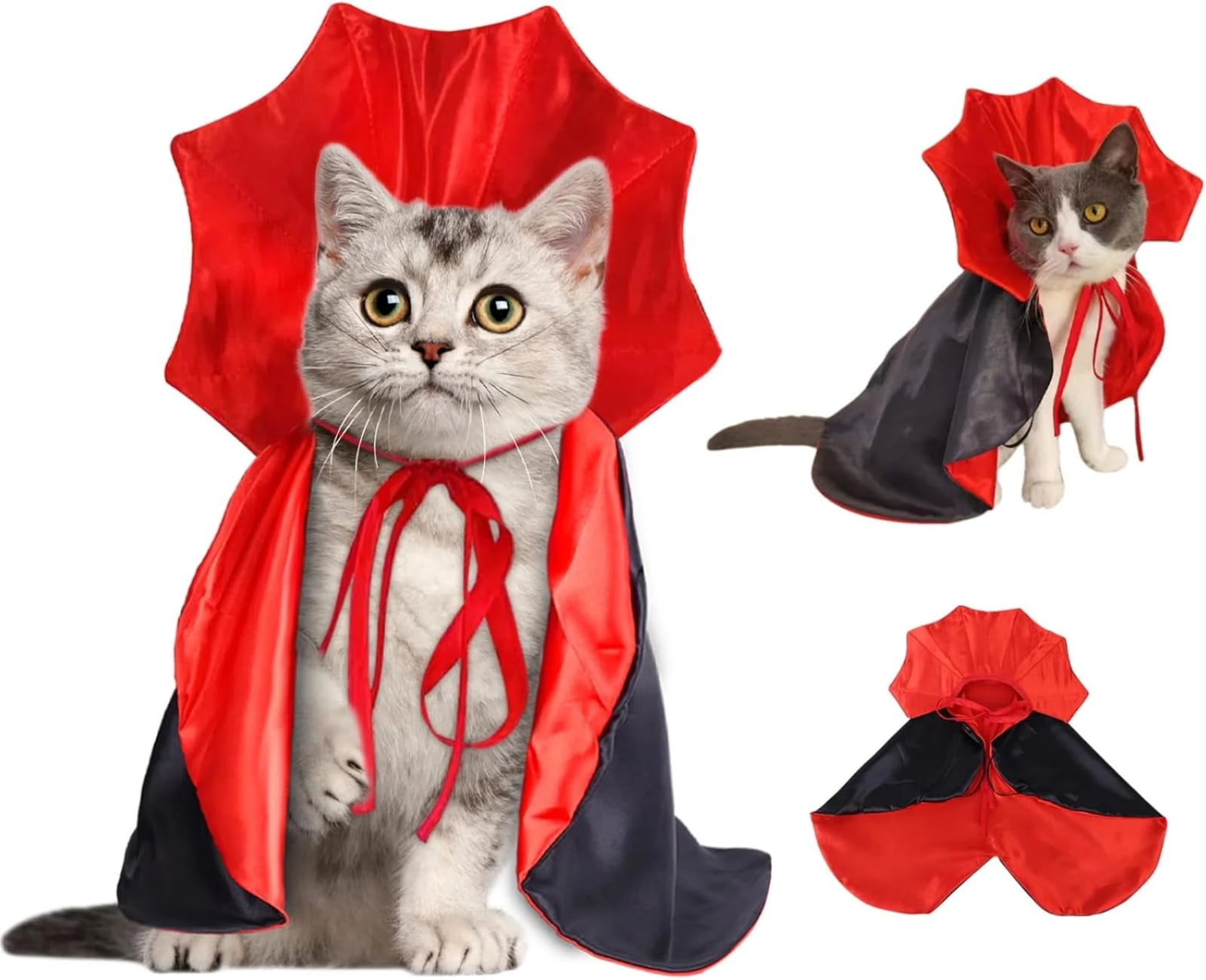 Cat Dog Halloween Bat Cape, Pet Halloween Costumes Red Vampire Cloak ...