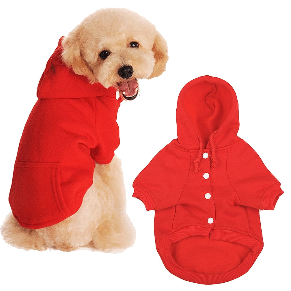 Cat Dog Hoodies Clothes Sweatshirts with Pockets for Small Dogs Vest ...