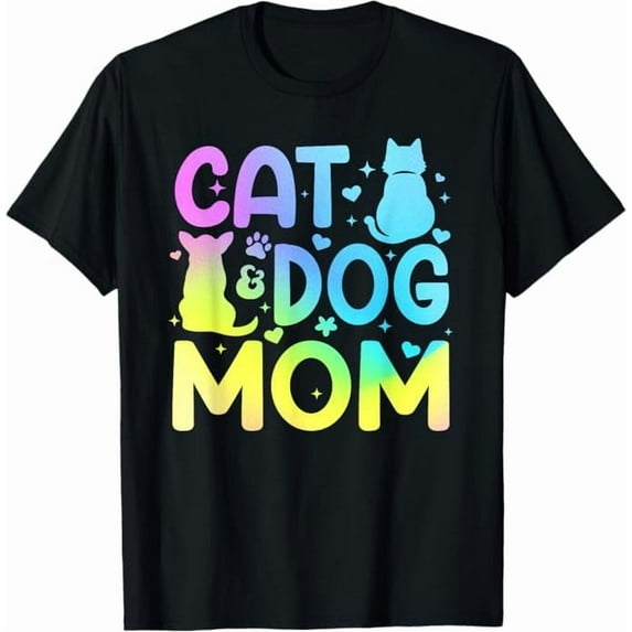 Cat Dog Mom for Pet Animals Lovers T-Shirt Mother Women Mama Kids Girls Gifts Tees Crew Neck ...