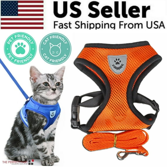 Cat Dog Pet Harness Adjustable Control Vest Dogs Reflective S M L XL ...