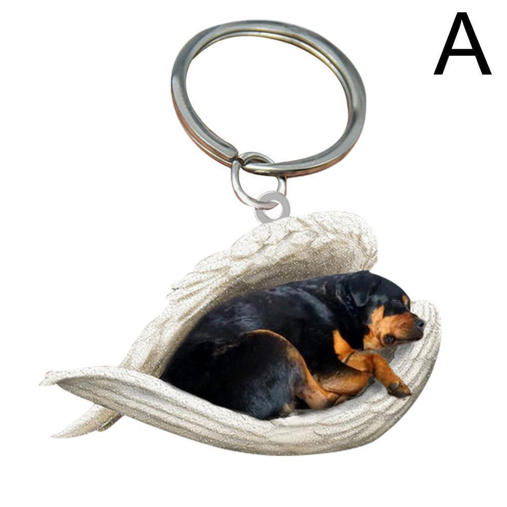 Cat Dog Sleeping Angel Acrylic Keychain Q4Z2 - Walmart.com