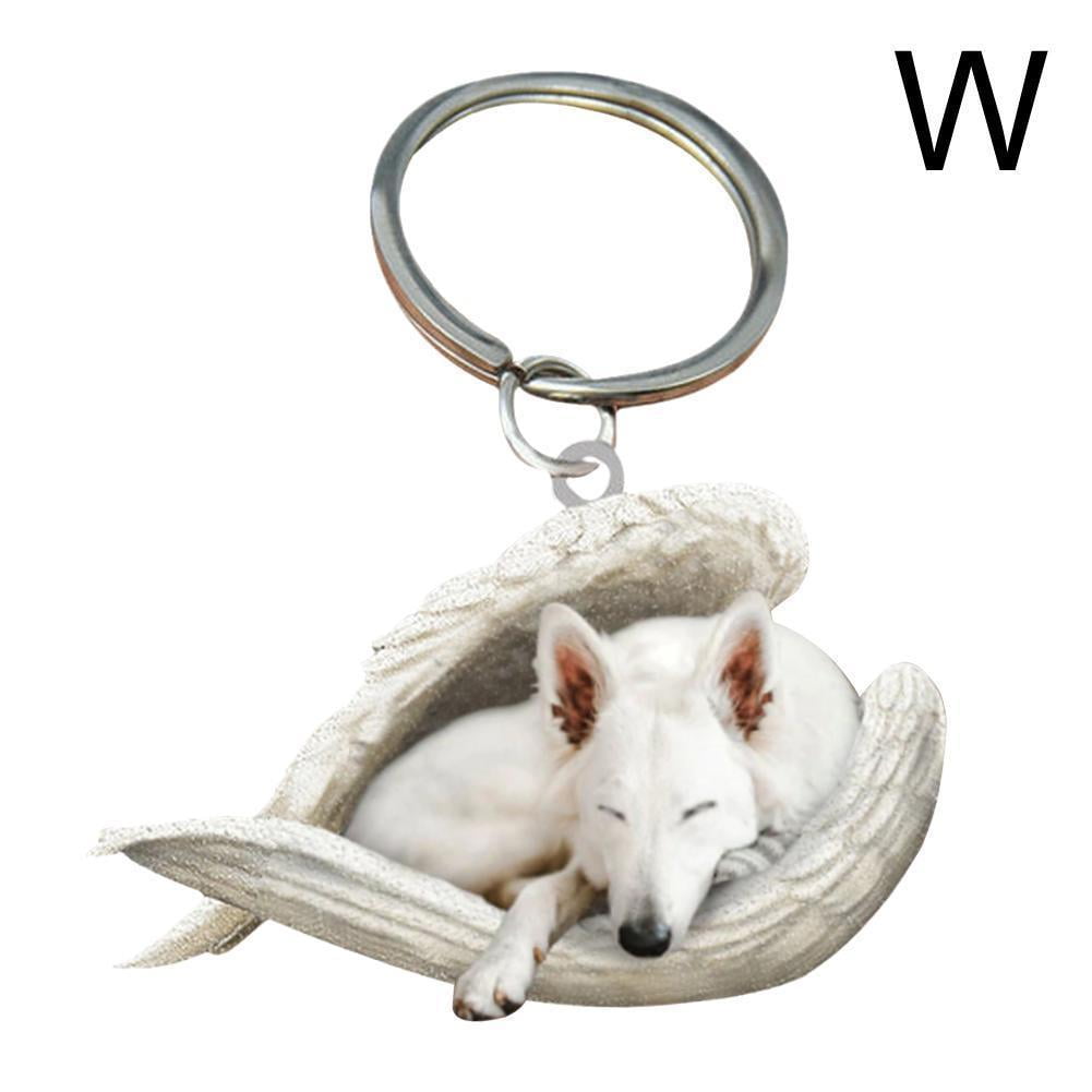 Cat Dog Sleeping Angel Acrylic Keychain U6E8 - Walmart.com