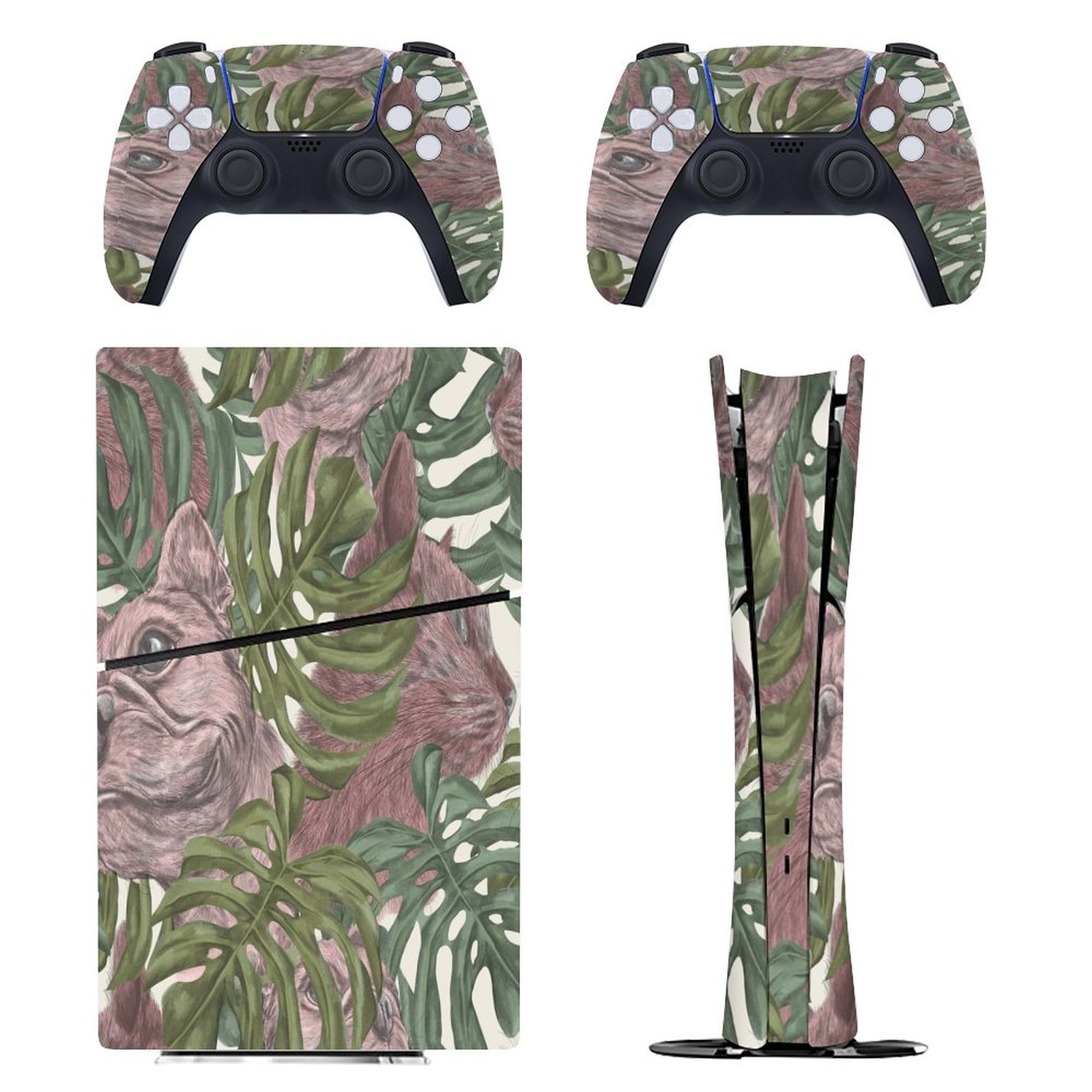 Cat, Dog, Tropical, Green Leaf PS5/PS5 Slim Digital Disc Skin Sticker ...