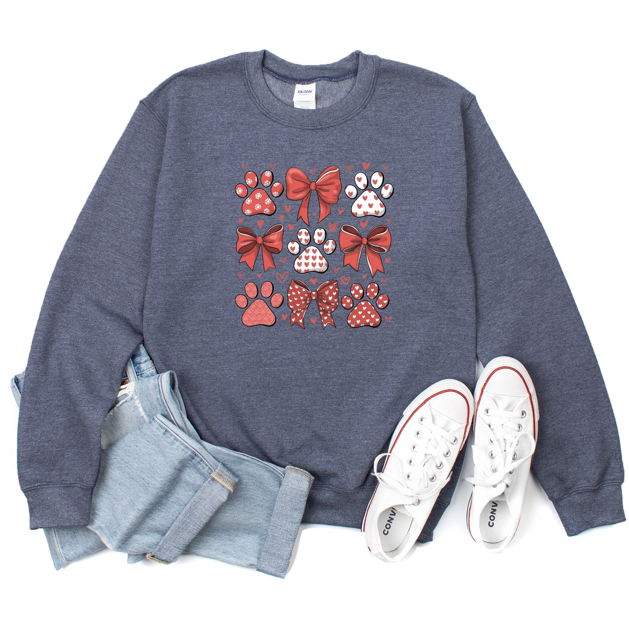 Cat & Dog Valentine Day Sweatshirt Women Cute Fur Mom Gifts Pet Lover ...