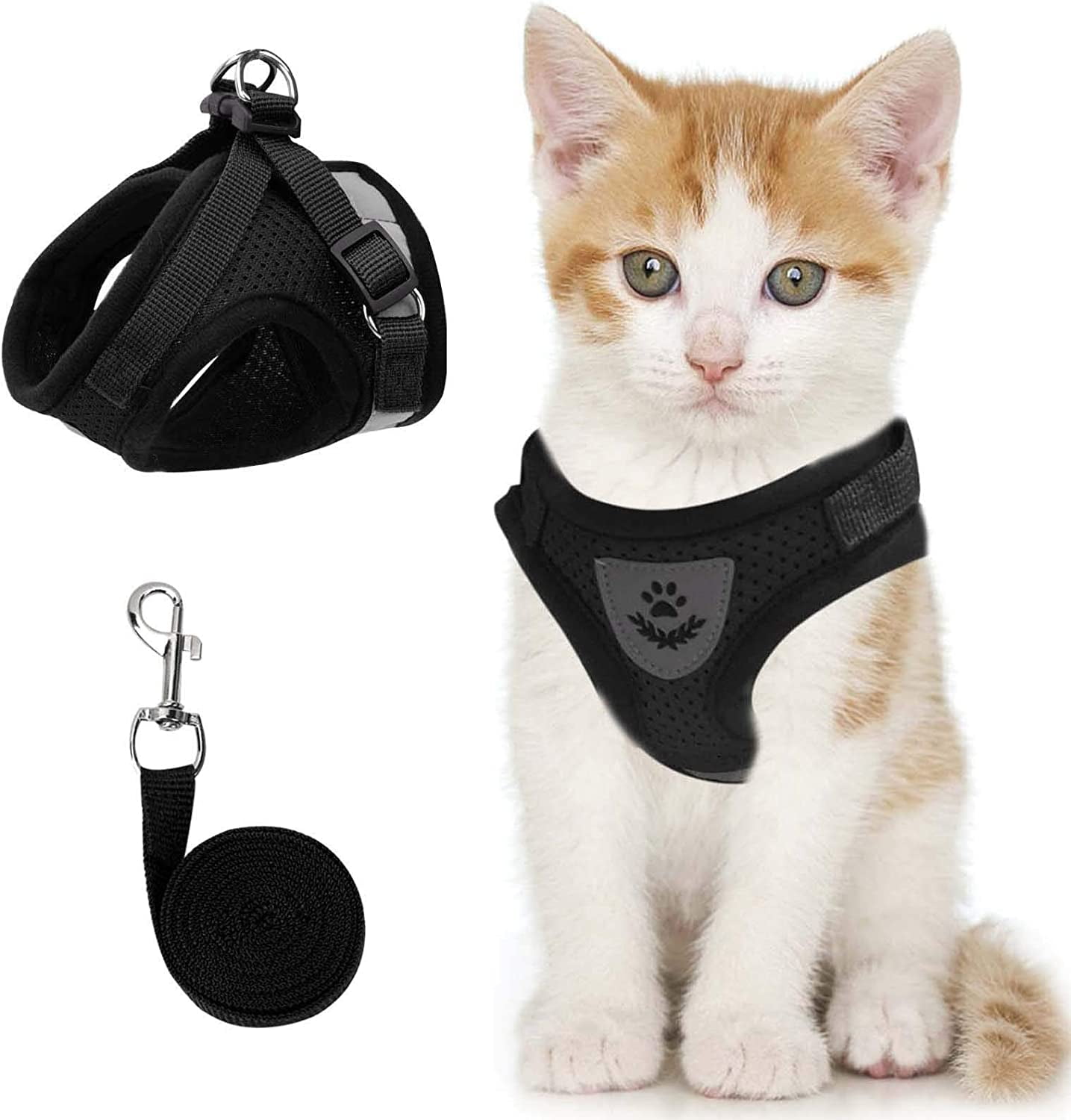 Cat & Dog Vest Harness - All Weather Mesh, Reflective Strap, Step-in ...