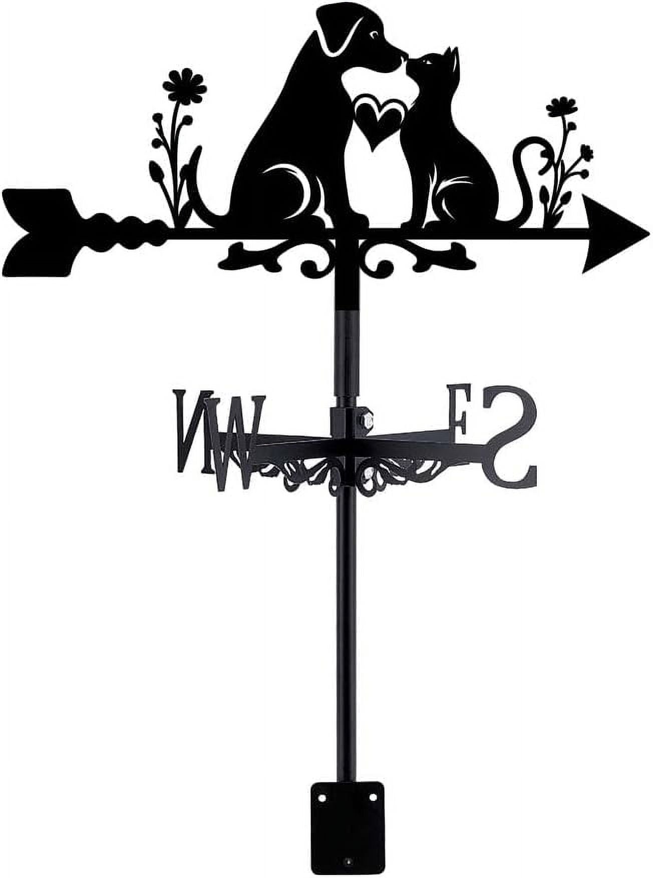 Cat Dog Weather Vane Animal Weathervane Black Metal Weathercock Cute ...