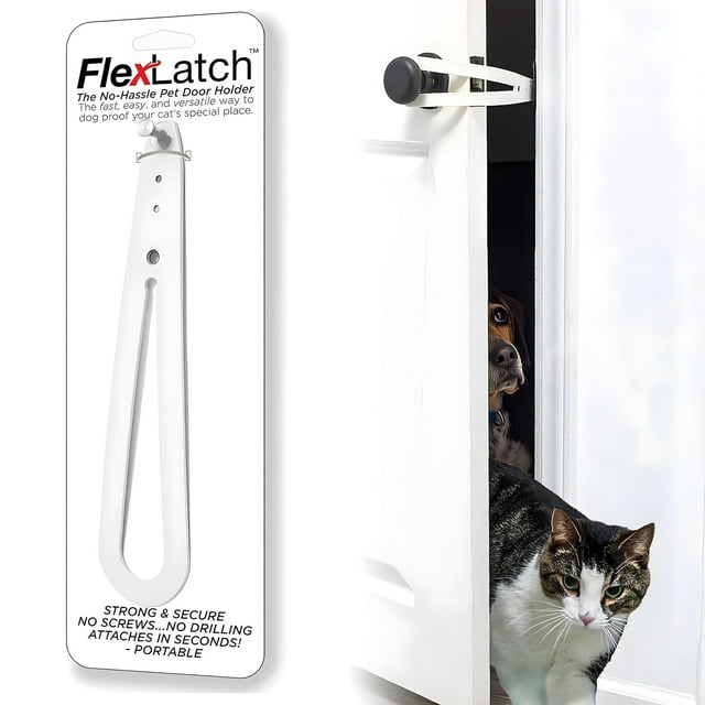 Cat Door Holder Latch - Bright White Cat Door Alternative Installs Fast ...