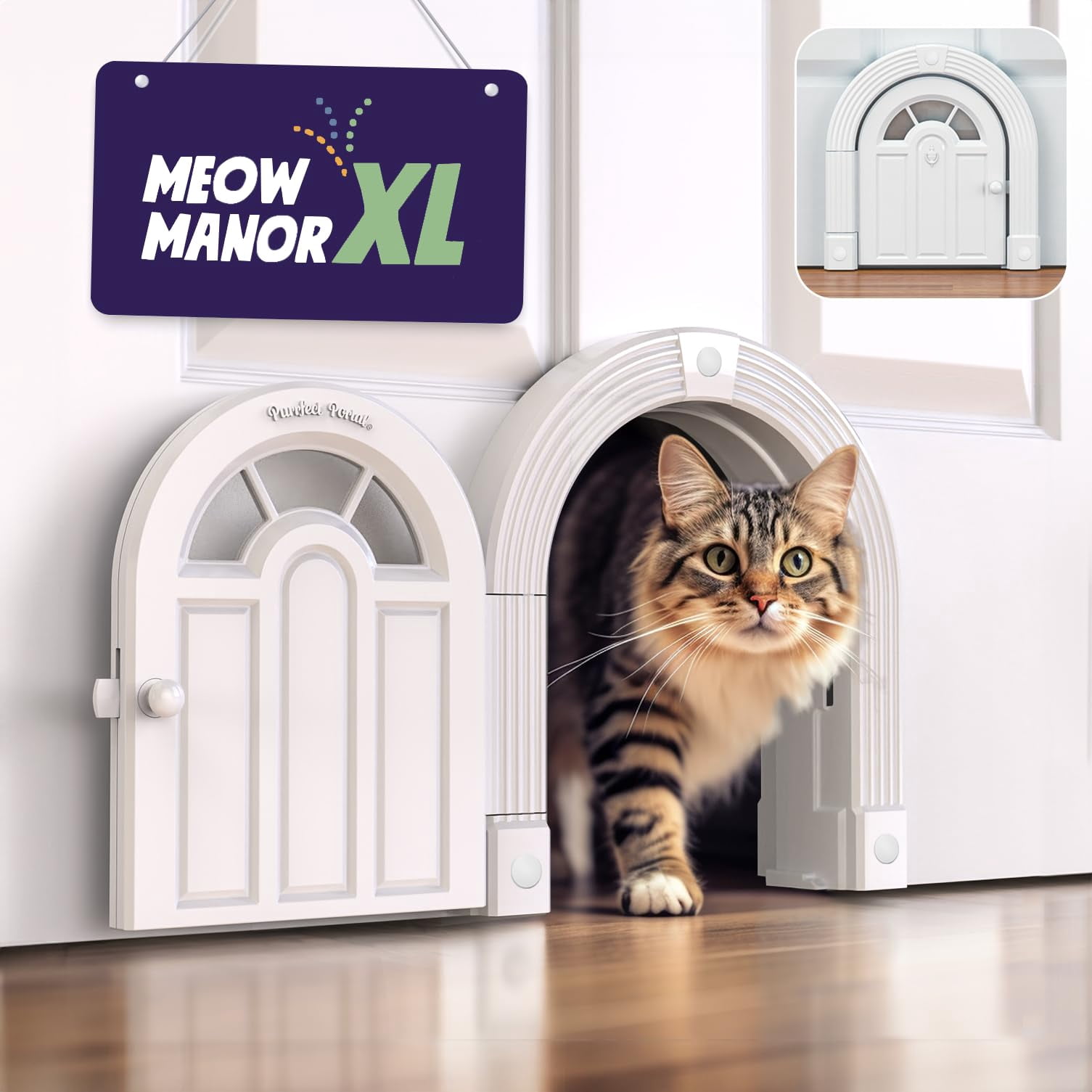 Cat Door Interior Door - Meow Manor Extra Large Pet Door, 10.25 x 11 No ...