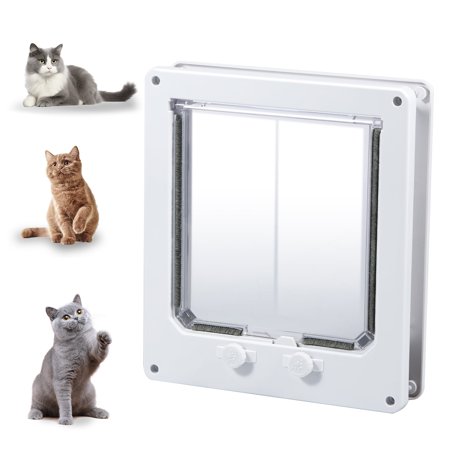 Cat Door Interior Door White Plastic Interior Cat Door Easy to Install ...