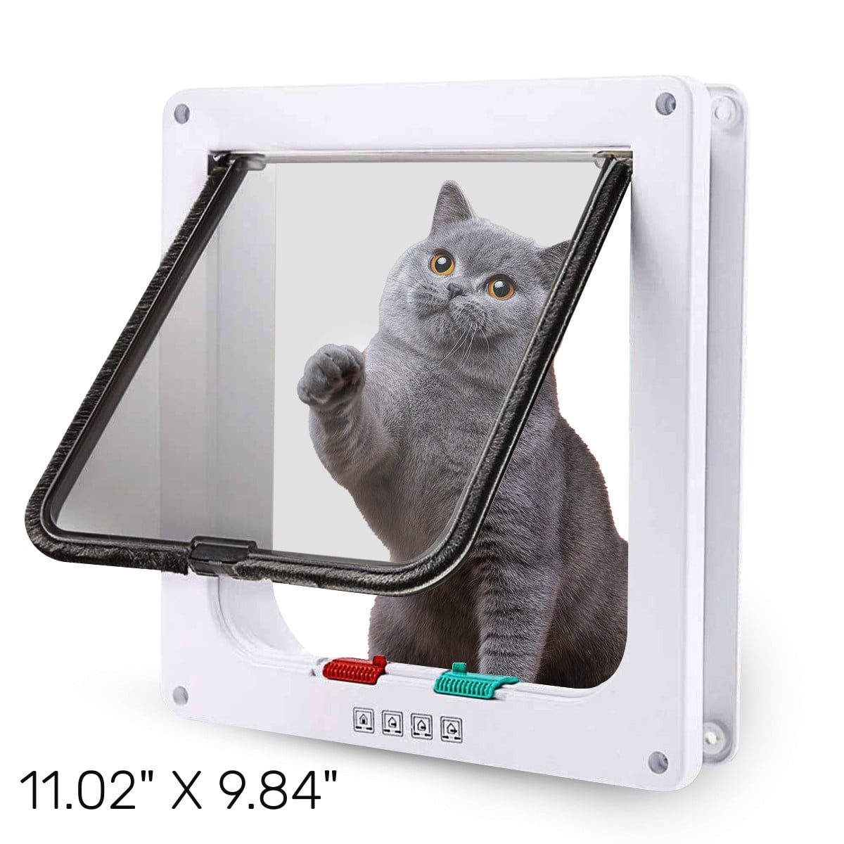 "XL Weatherproof Automatic Cat & Dog Door, Large 4-Way Locking Pet Door ...