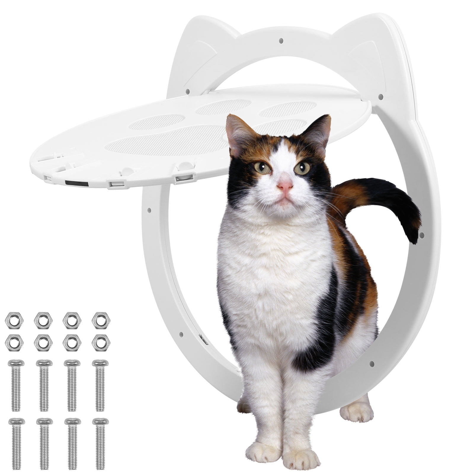 Cat Door for Screen Door Pet Screen Door with Lockable Magnetic Flap 4 ...