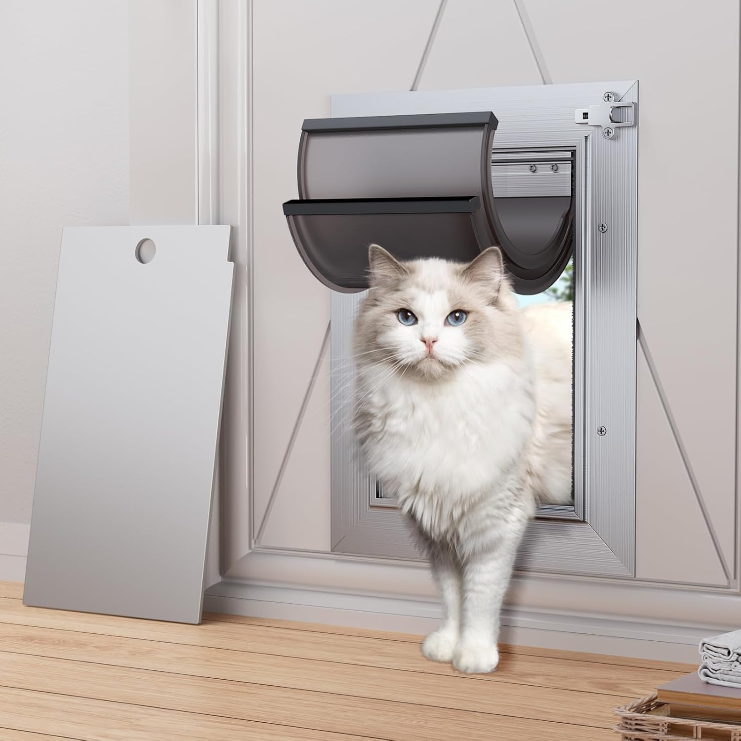 Cat Door for Wall, Small Pet Door, Heavy Duty Doggy Door, All Aluminum ...