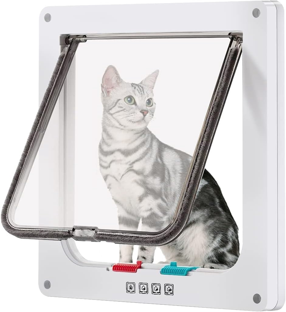 Cat Door for Windows, Doors and Sliding Door, Safety Pet Door with 4 ...