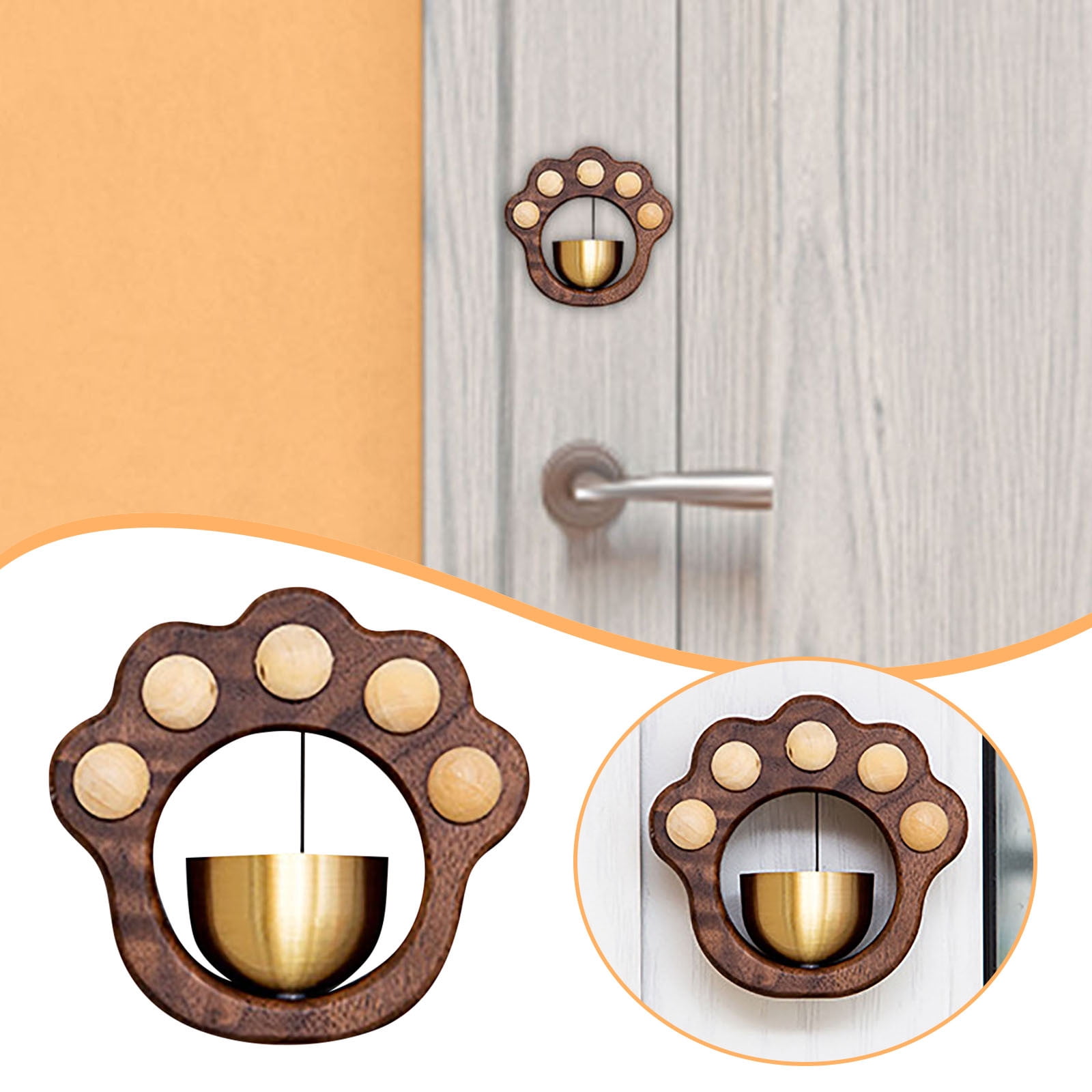 Cat Doorbell Suction Door Entry Wind Chime Wooden Door Adsorption Door ...