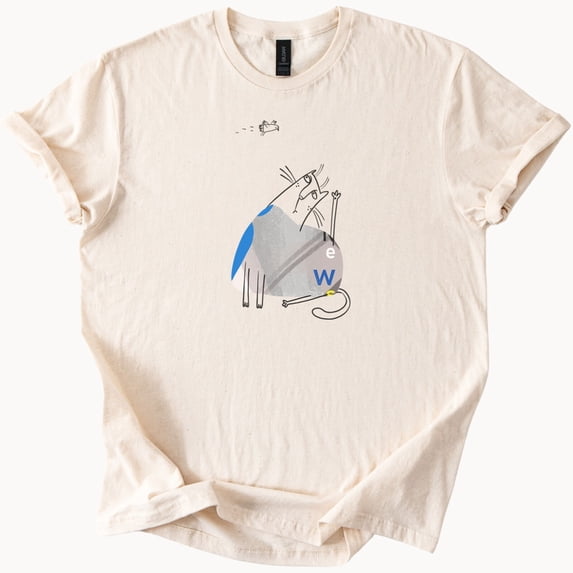 Cat Drawing Compass Letters Graphic T-Shirt - Walmart.com