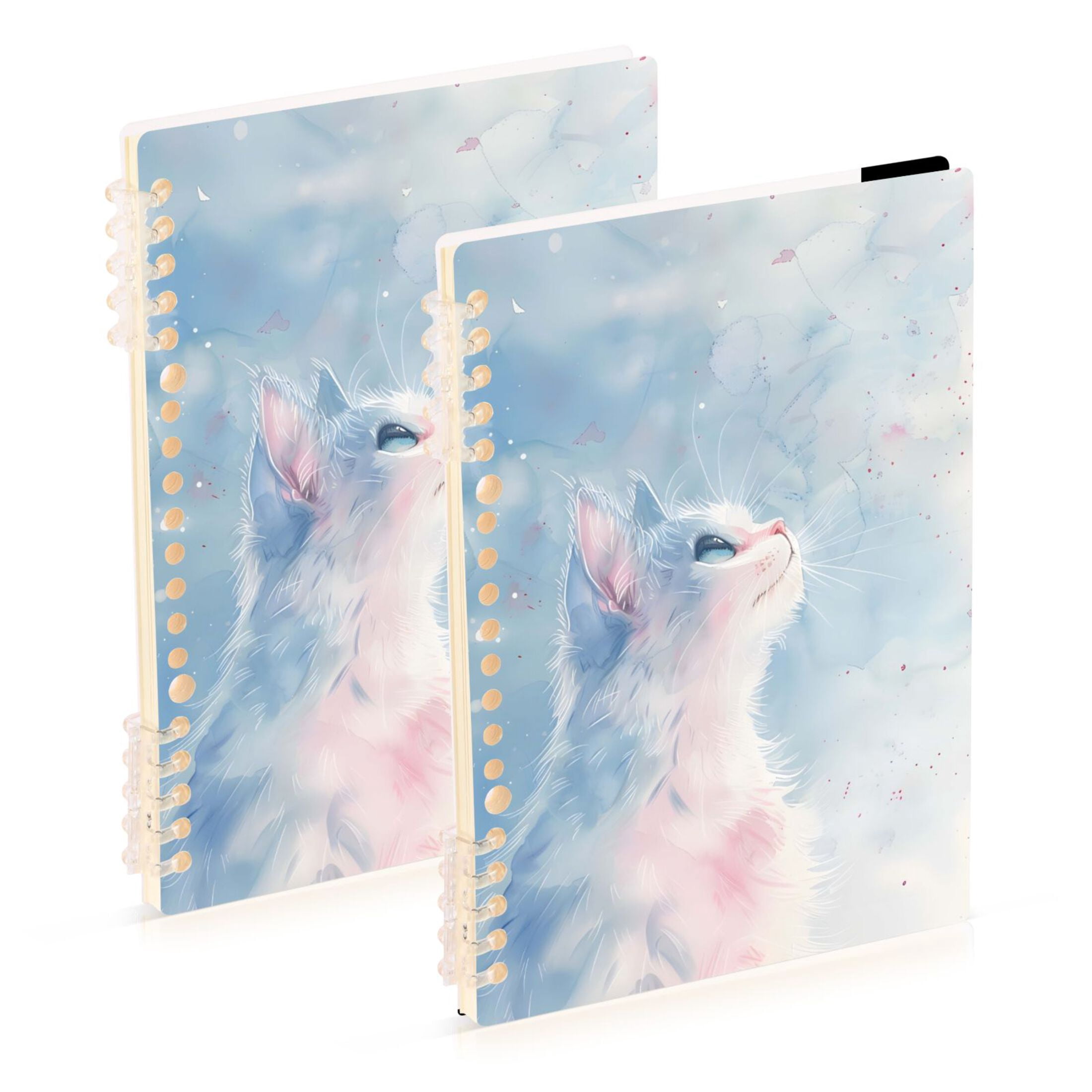 Cat Dreamy Watercolor Notebook Detachable Coil Notebook Diary Plan Book ...