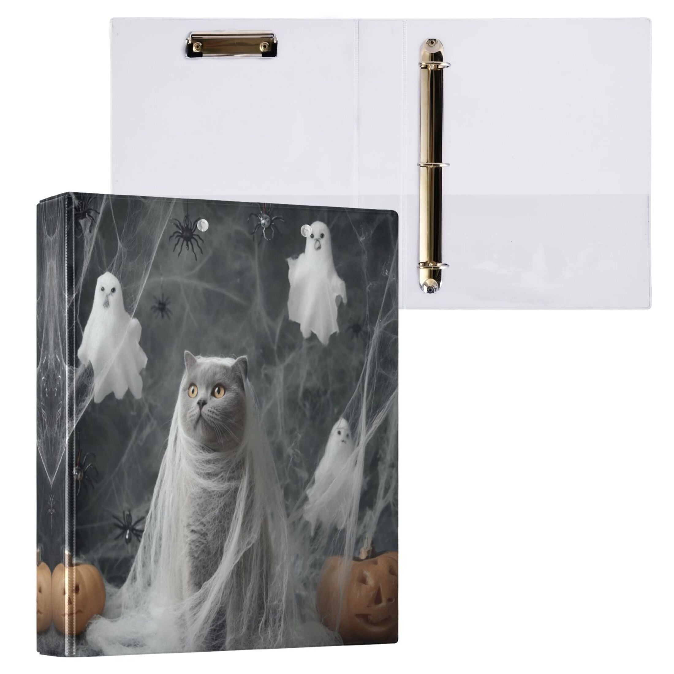 Cat Dressed in White Gauze 3 Ring Hardcover Binders 1.5in Round Rings ...