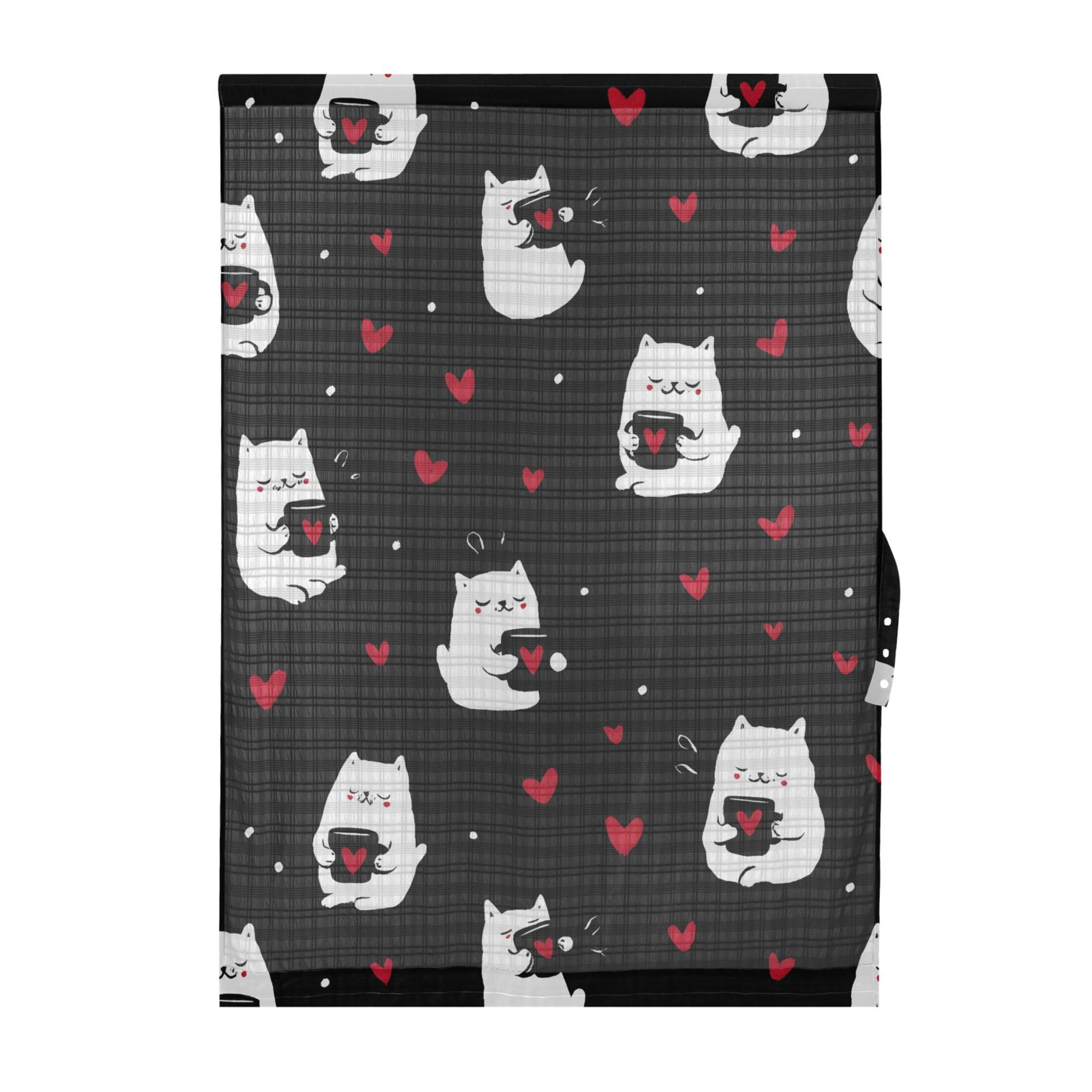 Cat Drinking Water Pattern Door Curtain Sheer Privacy Light Filtering ...
