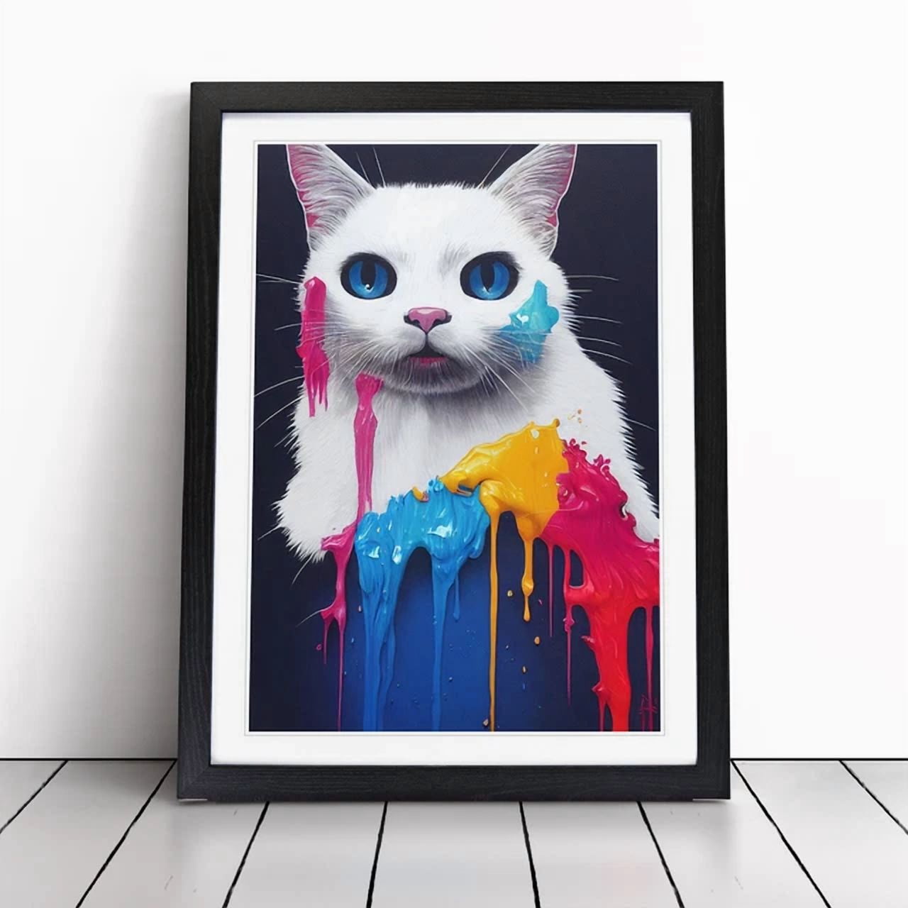 Cat Dripping Paint No.4 Wall Art Print Poster Home Decor Art Home Decor ...