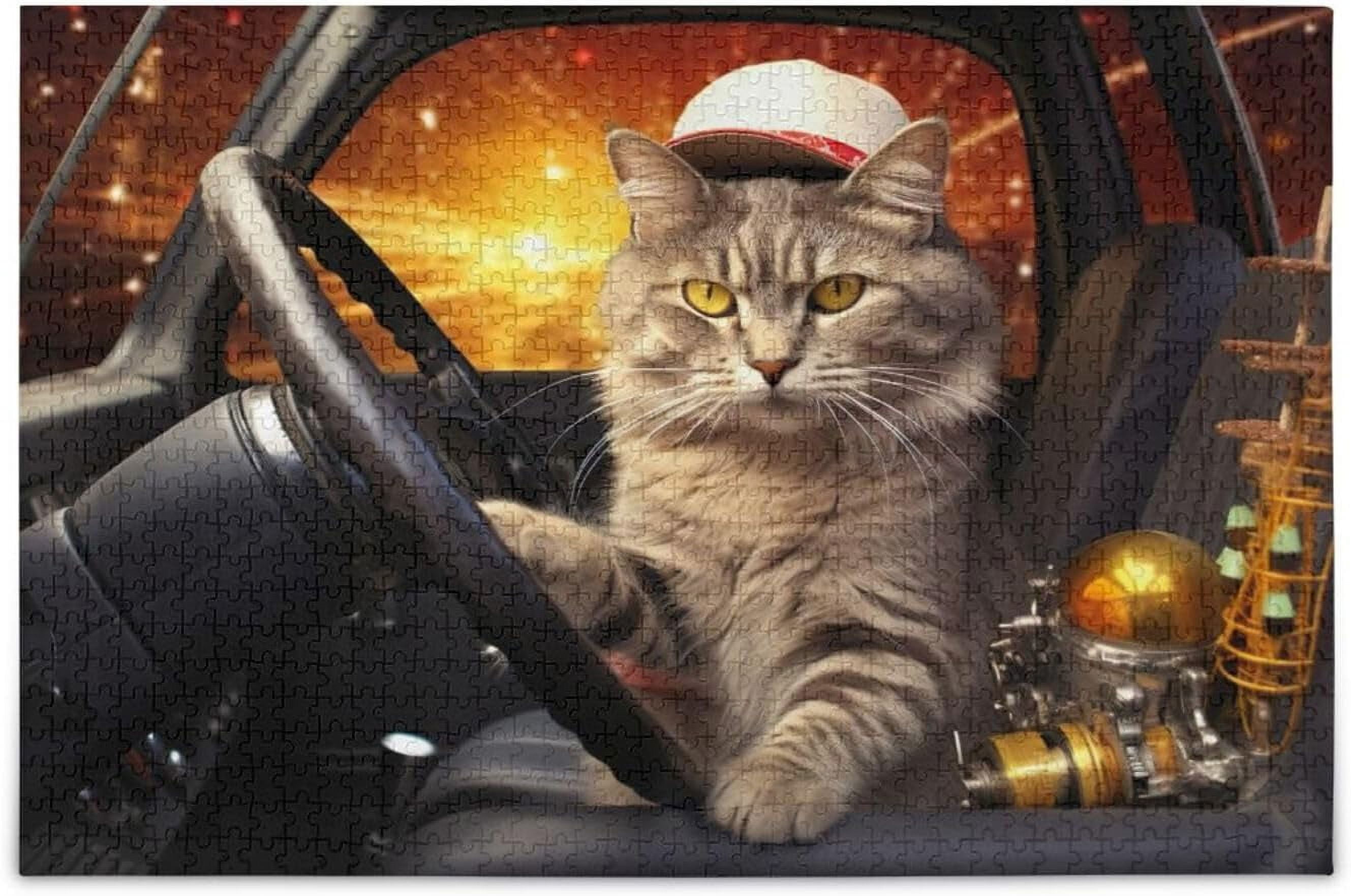 Cat Driving(3) Puzzles for Adults 500 Piece, Intellectual Educational ...