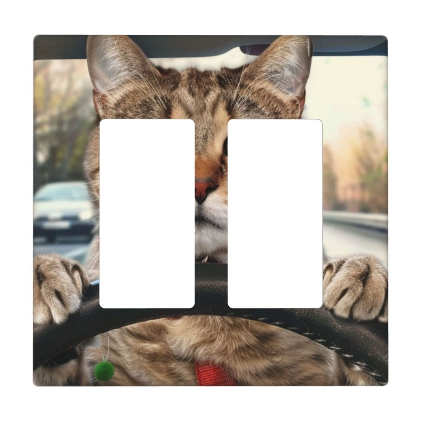 Cat Driving Look Switch Cover Decorative Wall Plate / 2-Gang / Mid-Size ...