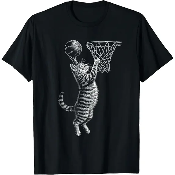 Cat Dunking - Basketball Player Basketball T-Shirt - Walmart.com