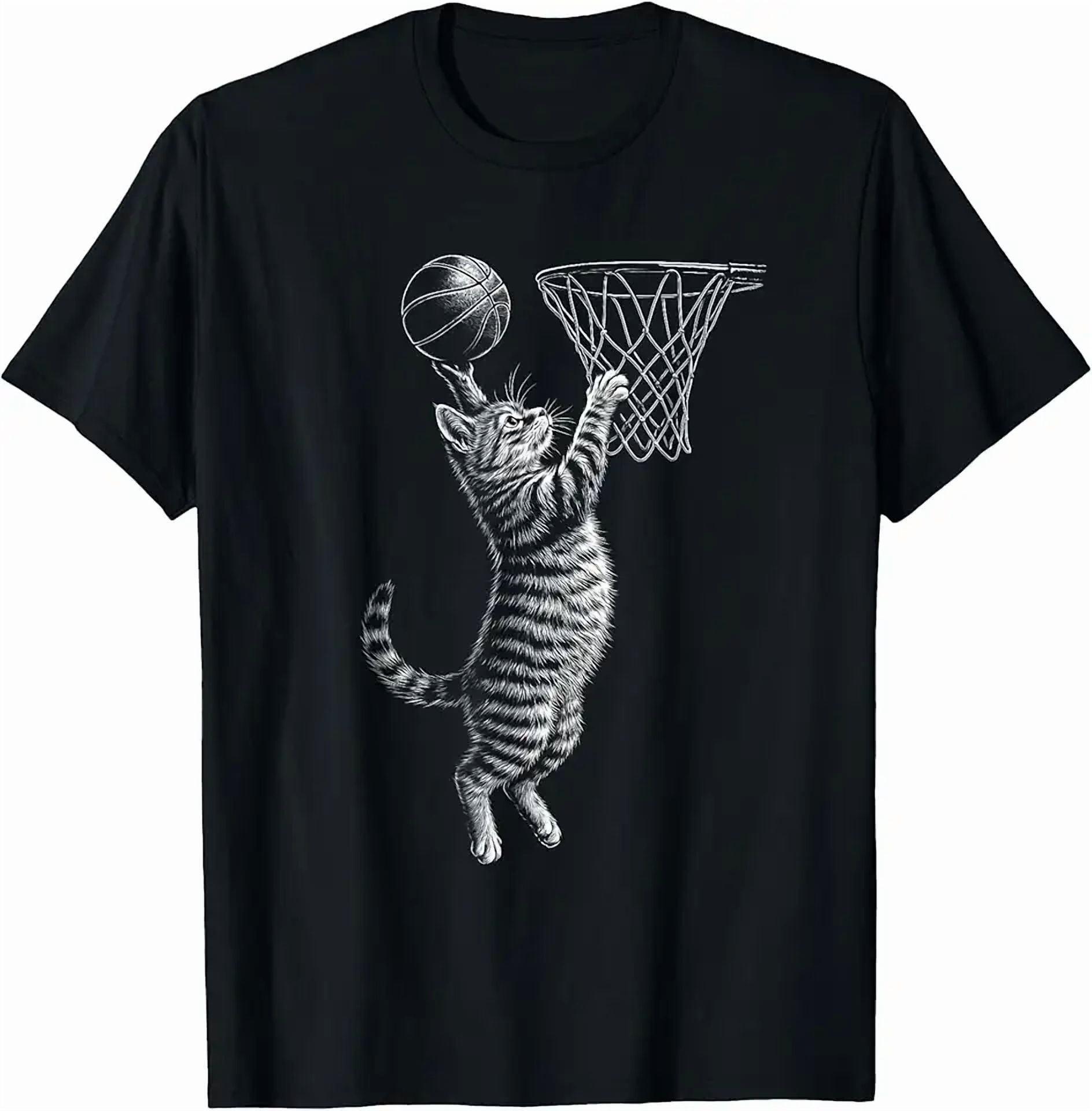 Cat Dunking - Basketball Player Basketball T-Shirt - Walmart.com