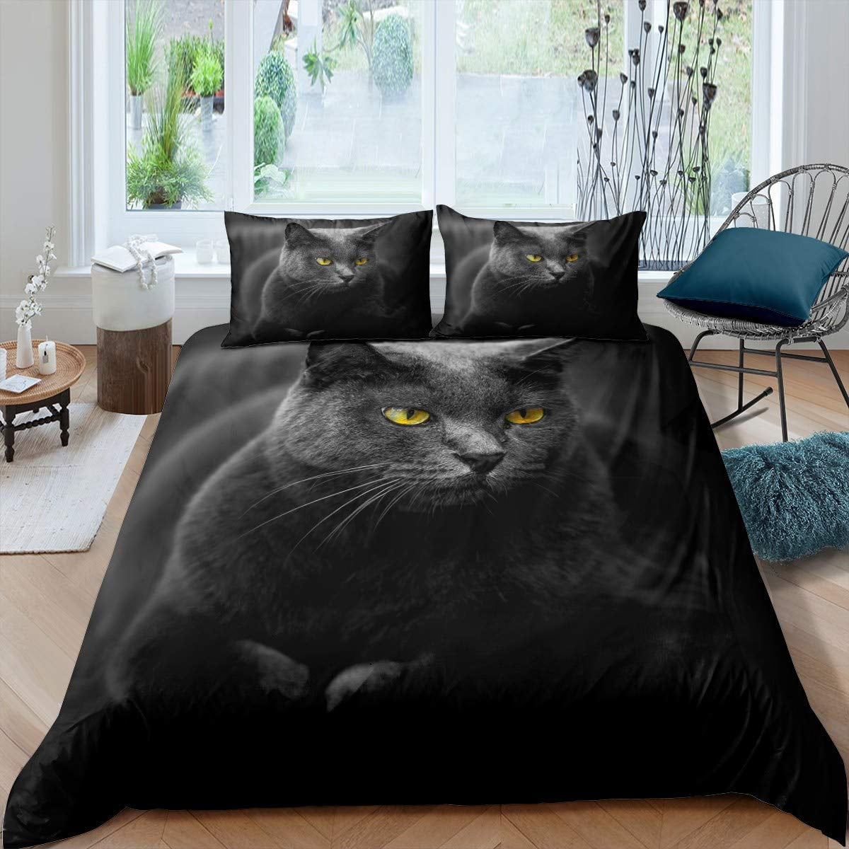 Cat Duvet Cover Set Pet Cats Pattern Twin Bedding Set Cute Kitten For ...