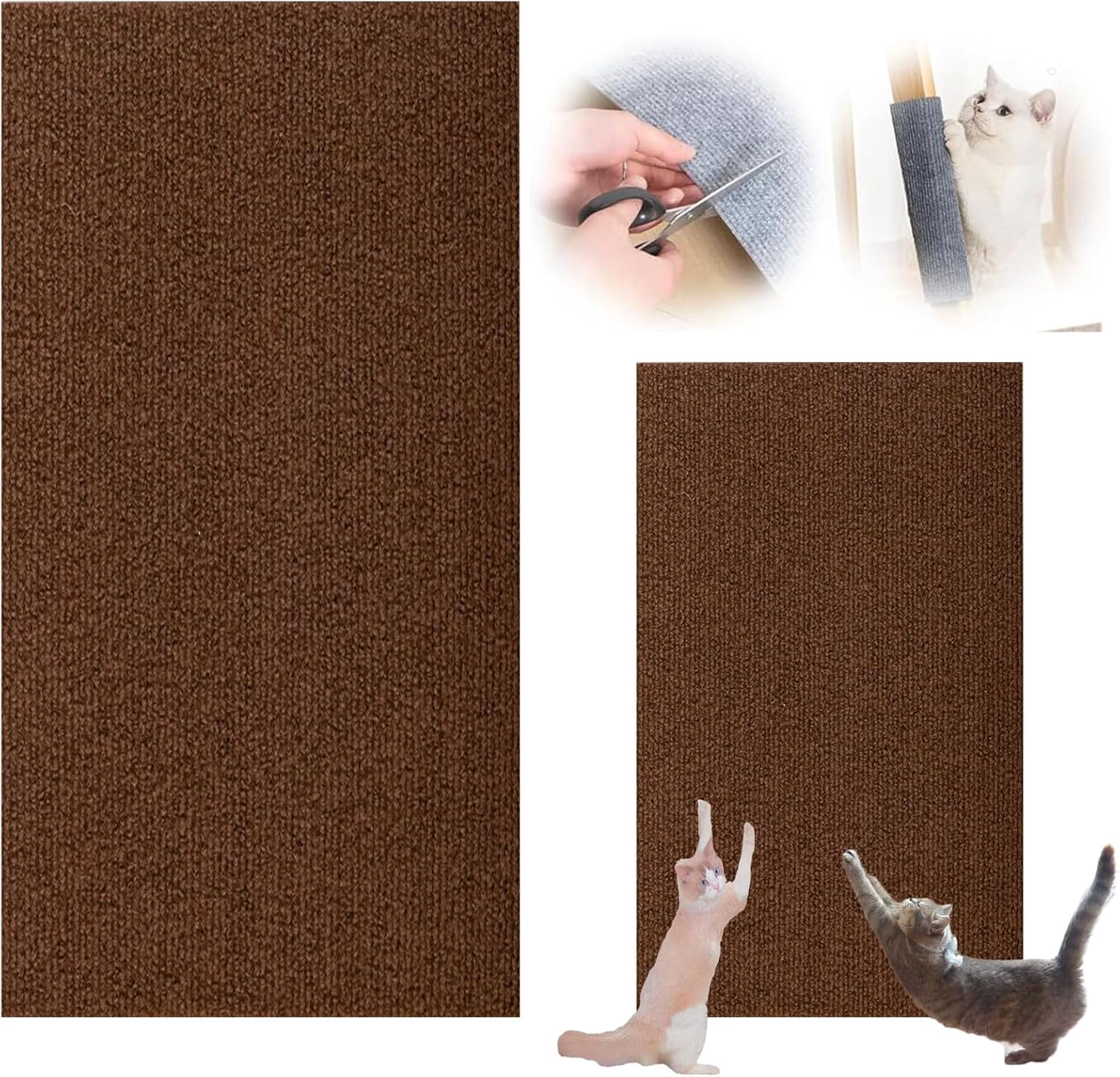 Cat E Corner Side Table Scratcher, Trimmable Cat Wall Scratching Board ...