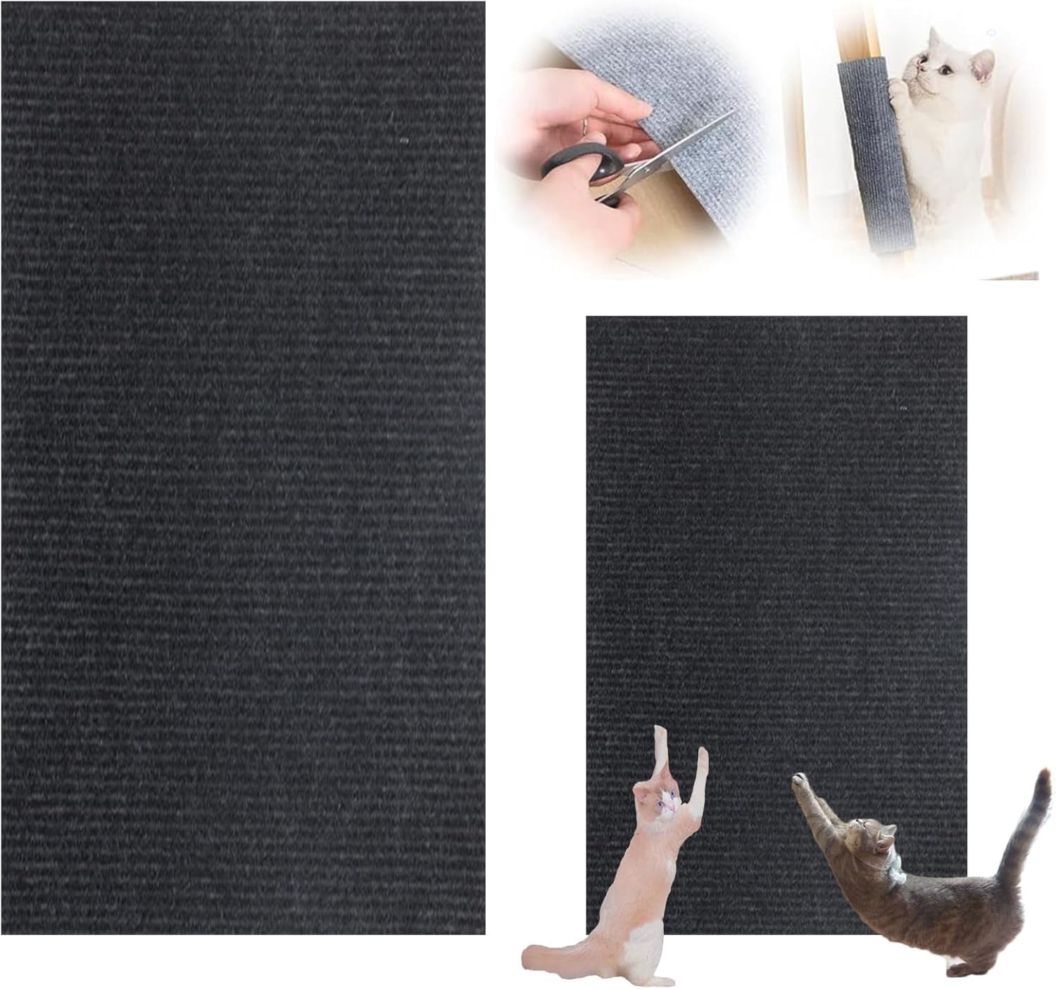 Cat E Corner Side Table Scratcher, Trimmable Cat Wall Scratching Board ...