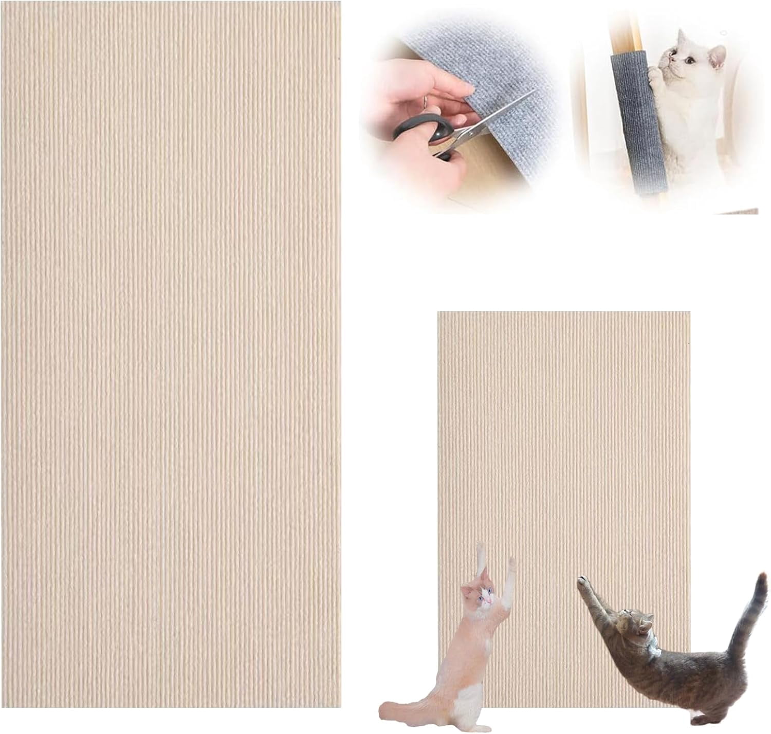 Cat E Corner Side Table Scratcher, Trimmable Cat Wall Scratching Board ...