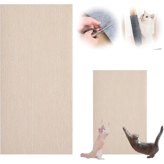 Cat E Corner Side Table Scratcher, Trimmable Cat Wall Scratching Board ...