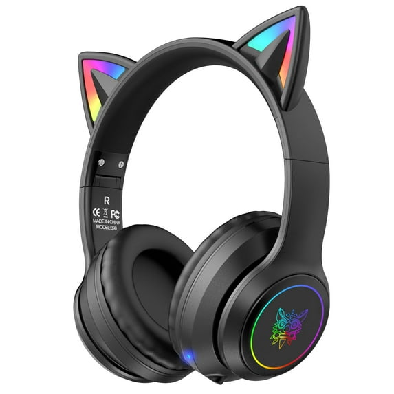 Cat Ear Bluetooth Headphones for Kids & Adults, 55H Play Time, Wireless ...