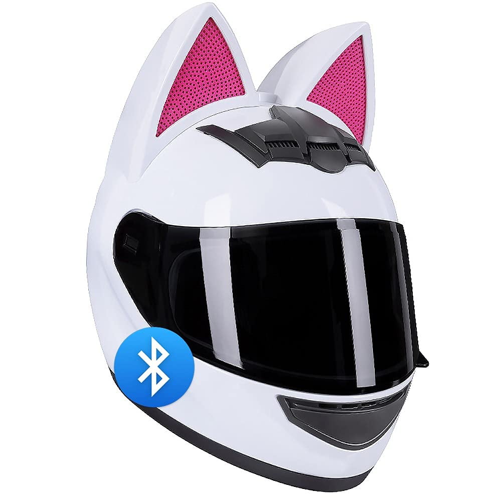 Cat Ear Bluetooth Motorcycle Helmet, DOT Certification Full Face Flip ...