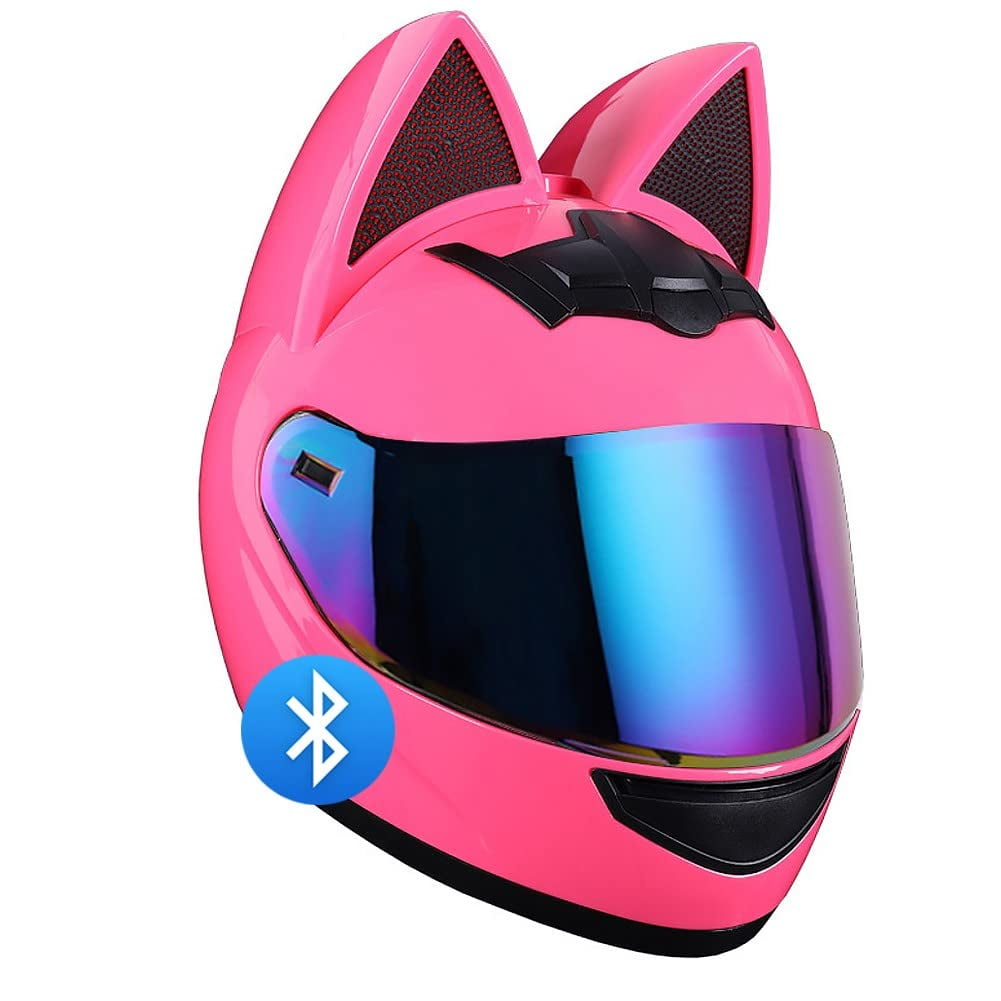 Cat Ear Bluetooth Motorcycle Helmet, DOT Certification Full Face Flip ...