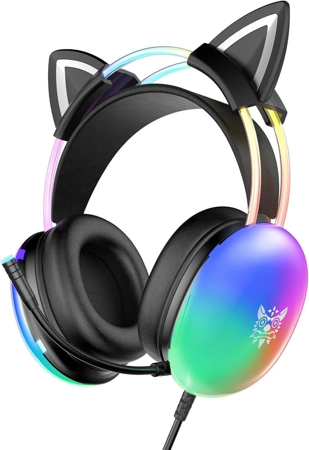 Customer reviews for Cat Ear Gaming Headset with Mic, RGB Rainbow ...