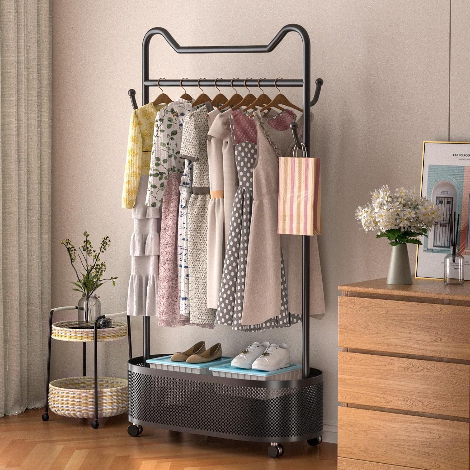 Cat Ear Garment Racks Metal Clothes Rack Coat Rack Home Clothing Rack ...