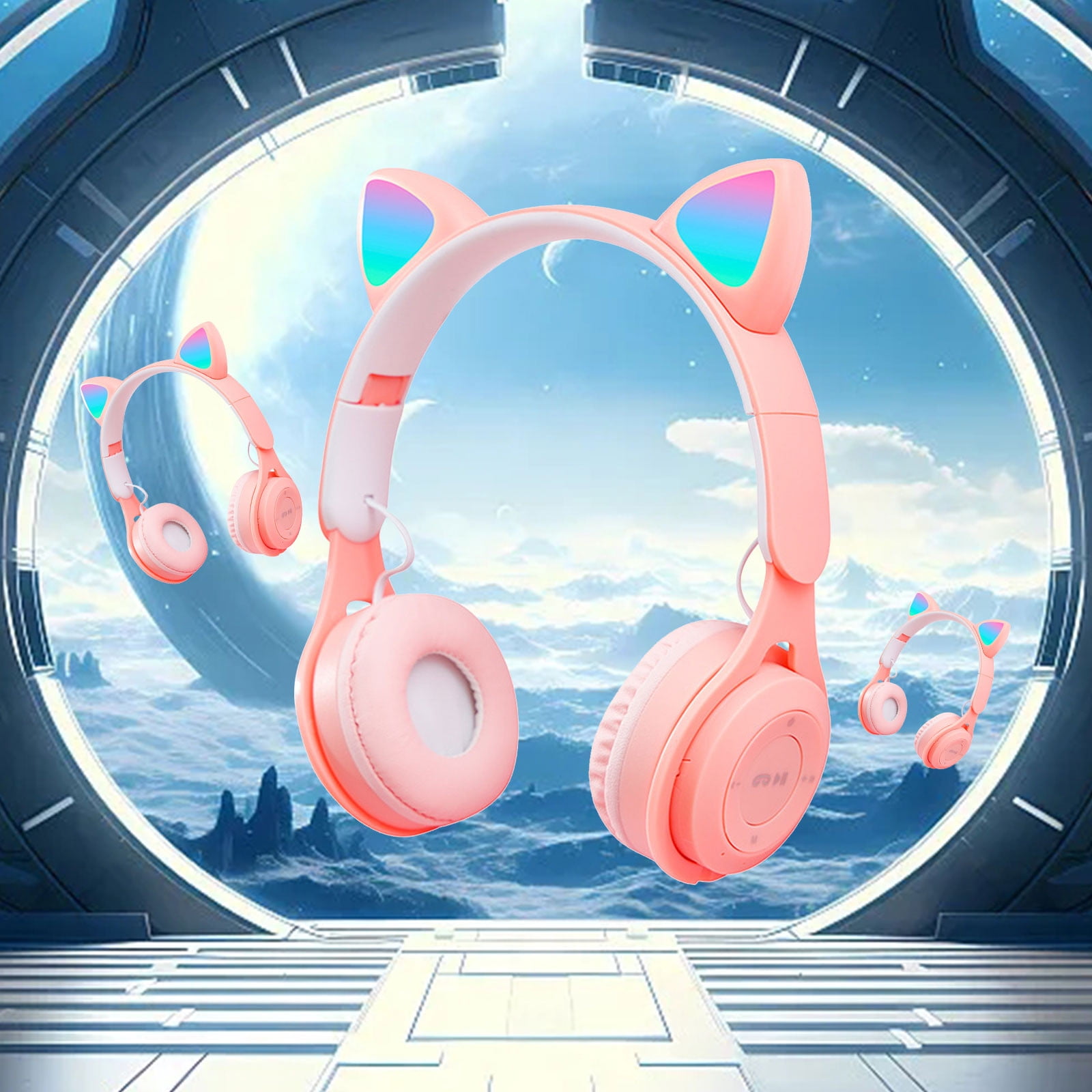 Cat Ear Headphones for Kids & Adults, Wireless Bluetooth Cat Headphones ...