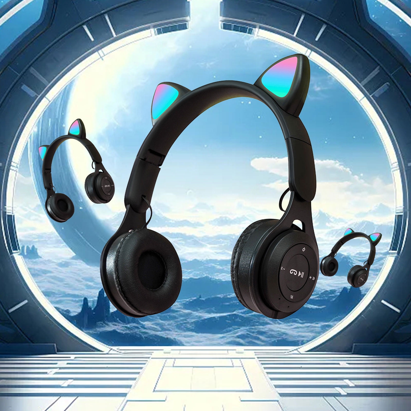 Cat Ear Headphones for Kids & Adults, Wireless Bluetooth Cat Headphones ...