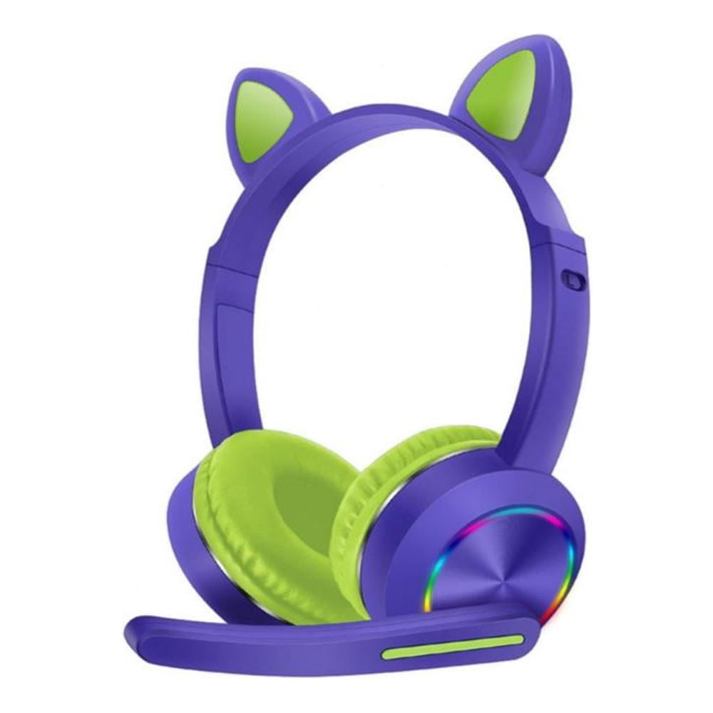 Cat Ear Headphones,Wireless Headphones for Kids,LED Light Up Wireless ...