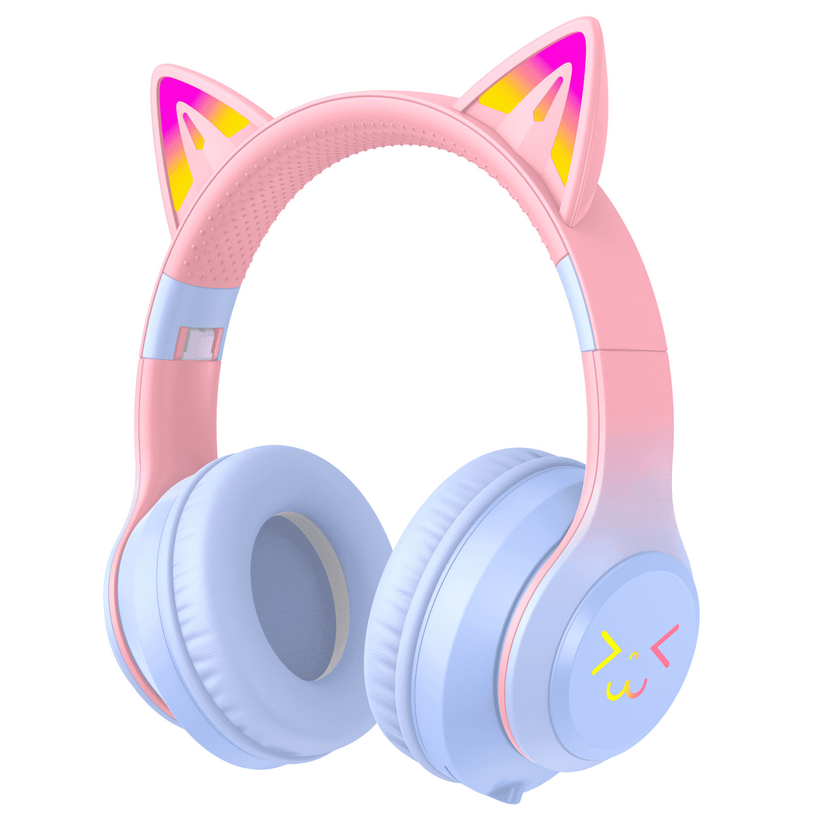 Hoey Kids Bluetooth Headphones, RGB LED Cat Ear Wireless Headset ...