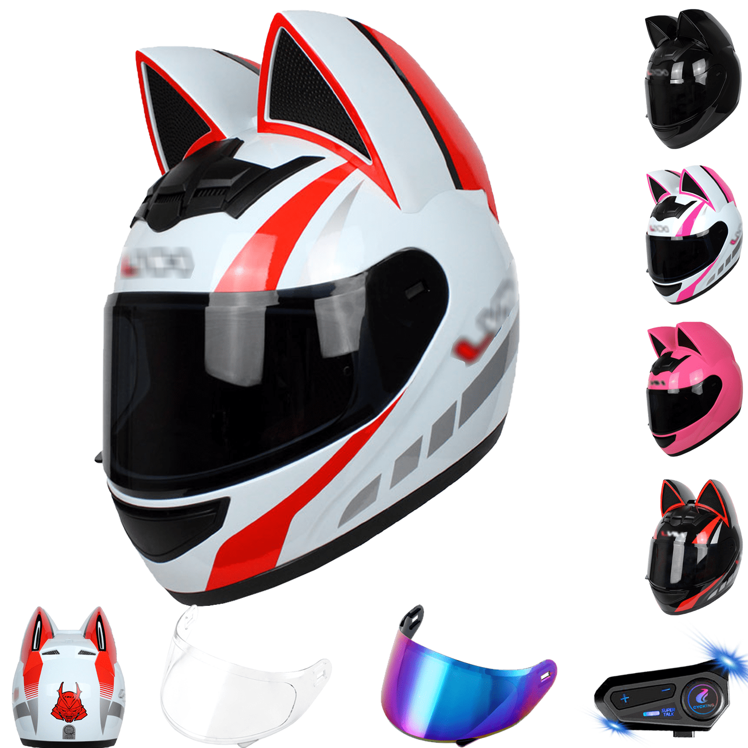 Cat Ear Motorcycle Helmet For Women,Cat Ear Bluetooth Motorcycle Helmet ...