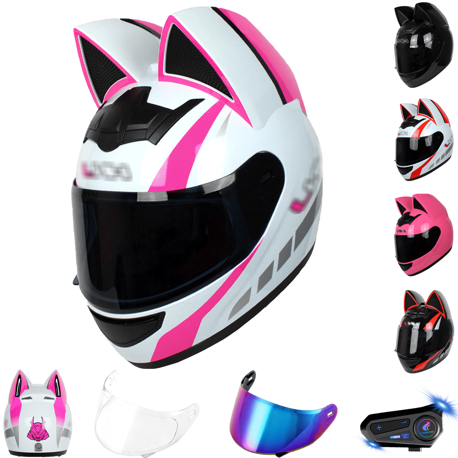 Cat Ear Motorcycle Helmet For Women,Cat Ear Bluetooth Motorcycle Helmet ...