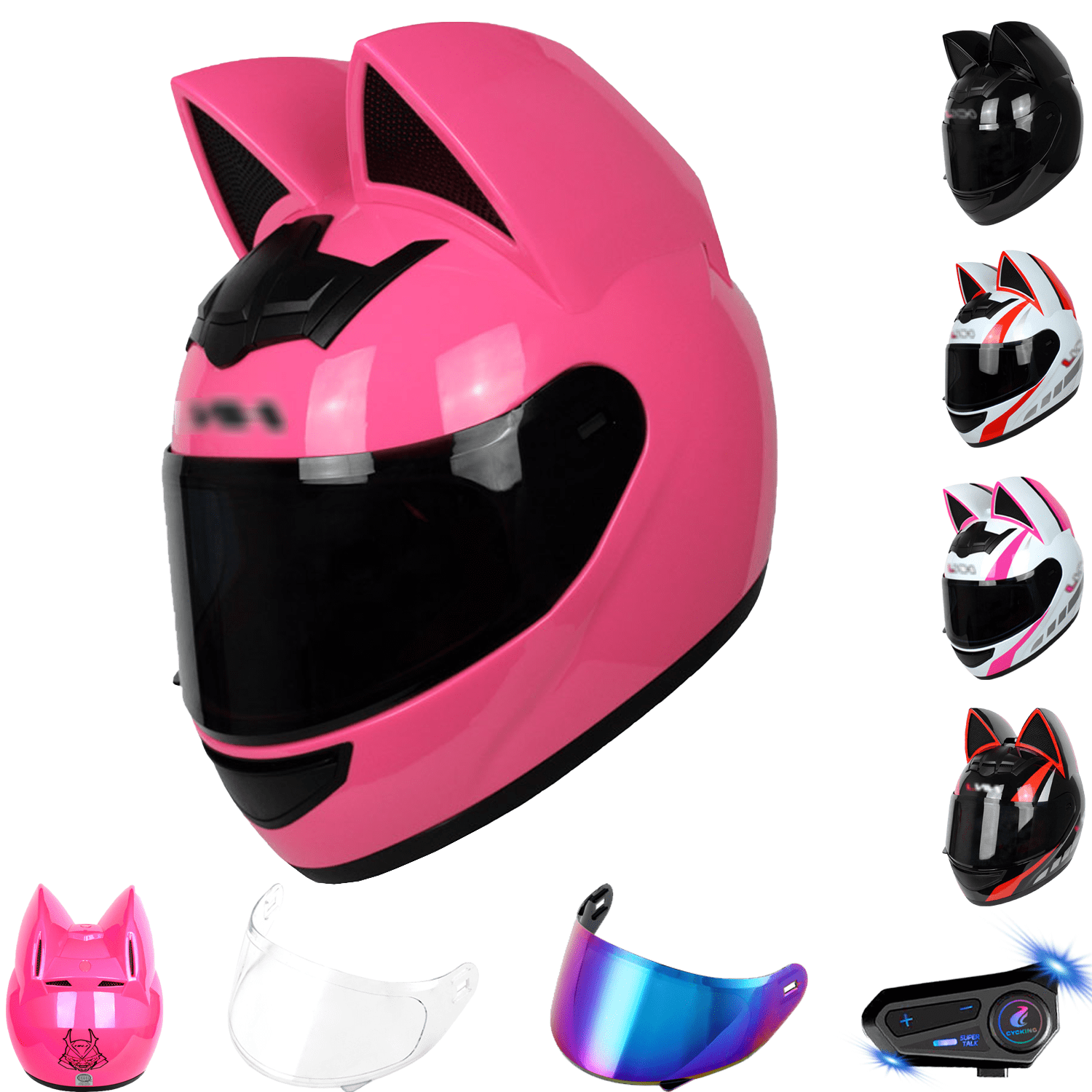 Cat Ear Motorcycle Helmet For Women,Cat Ear Bluetooth Motorcycle Helmet ...